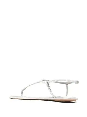 Rene Caovilla Embellished Flat Sandals - Grey