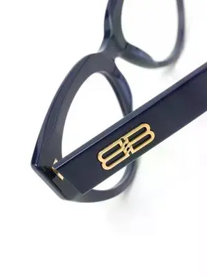 Balenciaga Logo-engraved Cat-eye Glasses - Blue