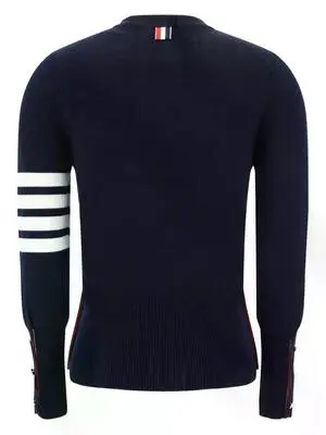 Thom Browne 4-bar Milano Stitch Crew Neck Jumper - Blue