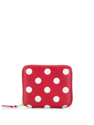 Play Comme Des Garcon Polka-dot Leather Wallet - Red