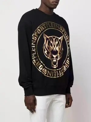 PLEIN SPORT Tiger Head Logo-print Sweatshirt - Black