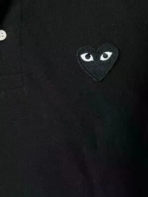 Play Comme Des Garcon Cotton Embroidered Heart Polo Shirt