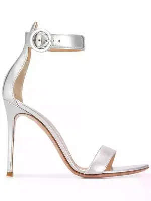 Gianvito Rossi Silver Tone Sandals For Women