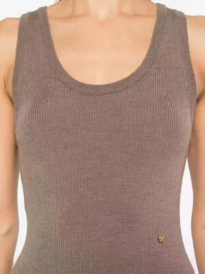 Moschino Embellished Ribbed Tank Top