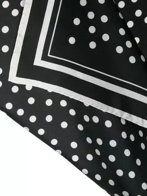 Dolce & Gabbana Polka-dot Silk Scarf - Black