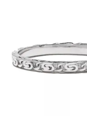 WOUTERS & HENDRIX 18kt White Gold Snail Diamond Chain Ring - Silver