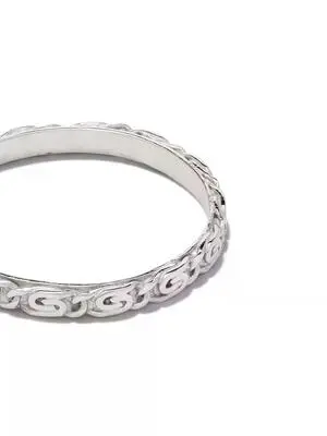 WOUTERS & HENDRIX 18kt White Gold Snail Diamond Chain Ring - Silver