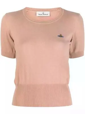 VIVIENNE WESTWOOD Orb Embroidered Knitted Top