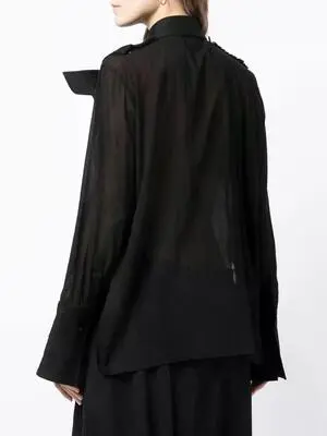 Yohji Yamamoto Pussy-bow Collar Pleated Blouse
