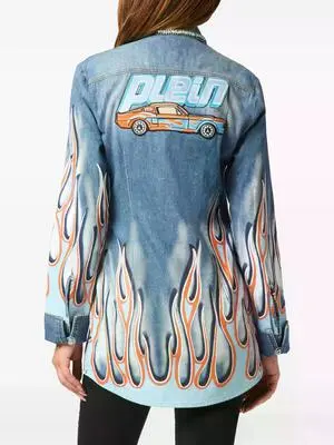 Philipp Plein Flame Racing Denim Shirt