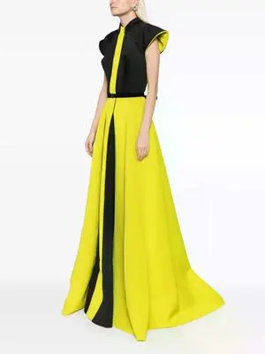SAIID KOBEISY Neoprene Gown With Contrasting Panels - Yellow