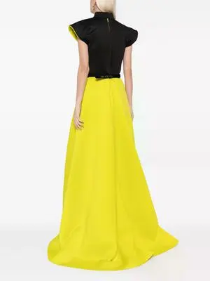 SAIID KOBEISY Neoprene Gown With Contrasting Panels - Yellow