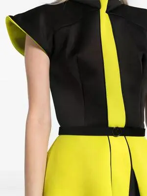 SAIID KOBEISY Neoprene Gown With Contrasting Panels - Yellow