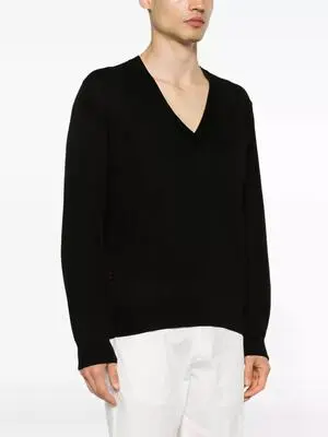 AMARANTO V-neck Long-sleeve Top With Ribbed Trim
