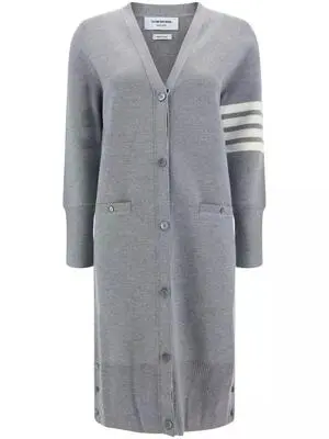 Thom Browne Milano Stitch Merino Cardigan - Grey