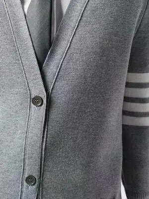 Thom Browne Milano Stitch Merino Cardigan - Grey