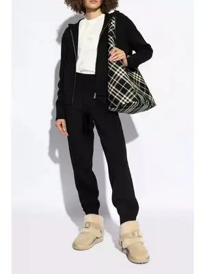 Burberry Shearling Buckled Suede Boots