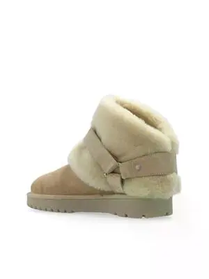 Burberry Shearling Buckled Suede Boots