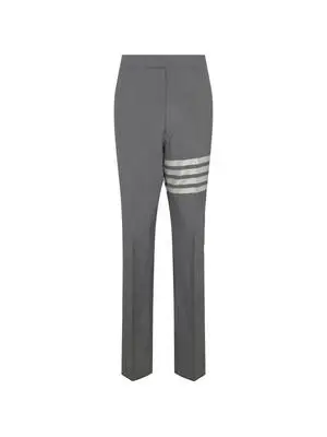 Thom Browne 4-bar Striped Wool Trousers - Grey
