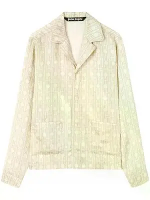 Palm Angels Monogram-pattern Cotton Shirt - Neutrals
