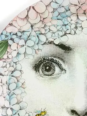FORNASETTI Ortensia Hand-painted Tray - White