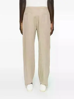 Canali Mid-rise Tapered Linen Trousers