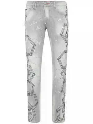Philipp Plein Crystal Embellished Jeans
