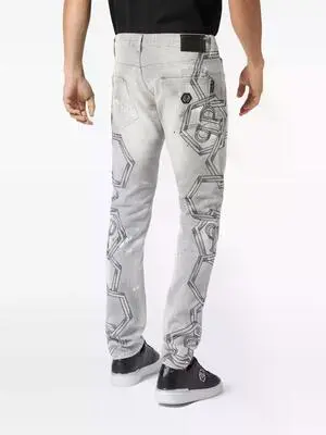 Philipp Plein Crystal Embellished Jeans