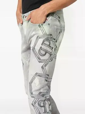 Philipp Plein Crystal Embellished Jeans