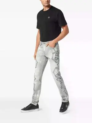 Philipp Plein Crystal Embellished Jeans