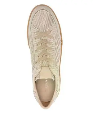 Canali Beige Mesh Lace-up Sneakers
