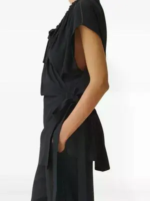 Fabiana Filippi Wrap Design Blouse With Tie Detail