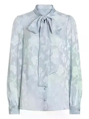 Dolce & Gabbana Floral-print Silk Blouse With Tie Detail