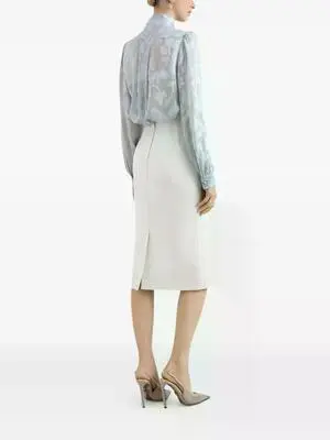 Dolce & Gabbana Floral-print Silk Blouse With Tie Detail