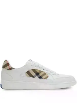 Burberry Calf Leather Terrace Sneakers With Check Detail