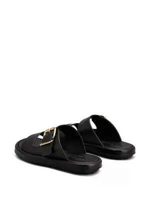 TOD'S Leather Sandals With Decorative Buckle Detail