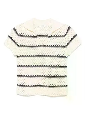 Vince Macrame Striped Top
