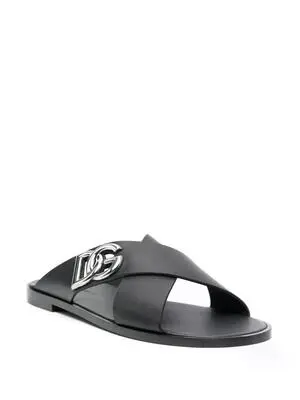 Dolce & Gabbana Dg Logo Leather Sandals
