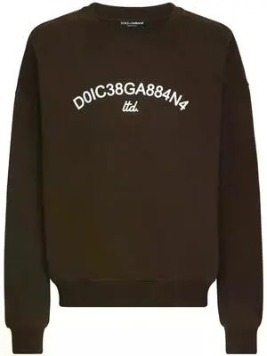 Dolce & Gabbana Logo-print Cotton Sweatshirt - Brown
