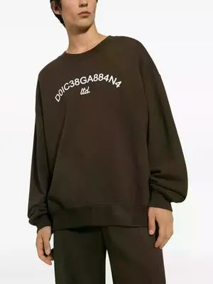 Dolce & Gabbana Logo-print Cotton Sweatshirt - Brown