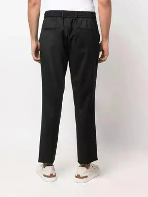 BOSS Virgin Wool Drawstring Tailored Trousers - Black
