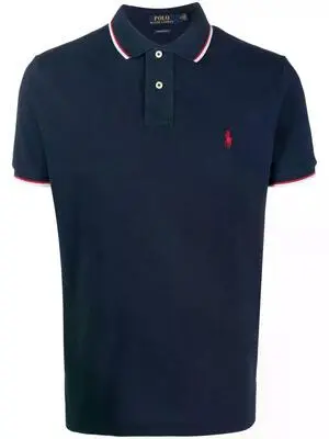 Polo Ralph Lauren Navy Cotton Polo Pony Short Sleeve Polo - Blue