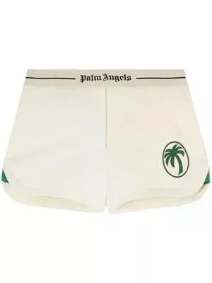 Palm Angels Oval-palm Shorts - White