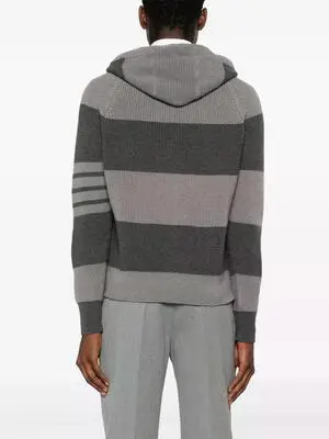 Thom Browne Striped Knitted Hoodie