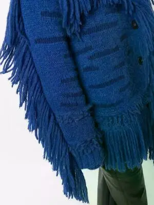 Stella McCartney Oversized Fringed Alpaca Wool-blend Jumper - Blue