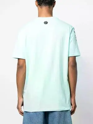 Philipp Plein Skull Bones Logo-print T-shirt - Blue