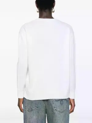 Max Mara Wool-cashmere Blend Crew Neck Sweater With Sequin Embellishment