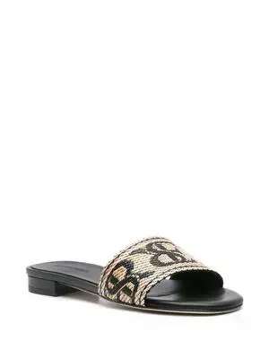 Ermanno Scervino Logo-jacquard Low Block Heel Sandals