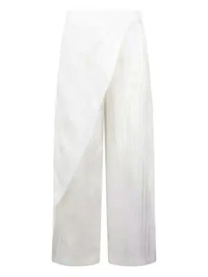 THE ROSE IBIZA Silk Wide Leg Trousers - White