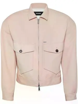 Dsquared2 Virgin Wool Bomber Jacket - Pink
